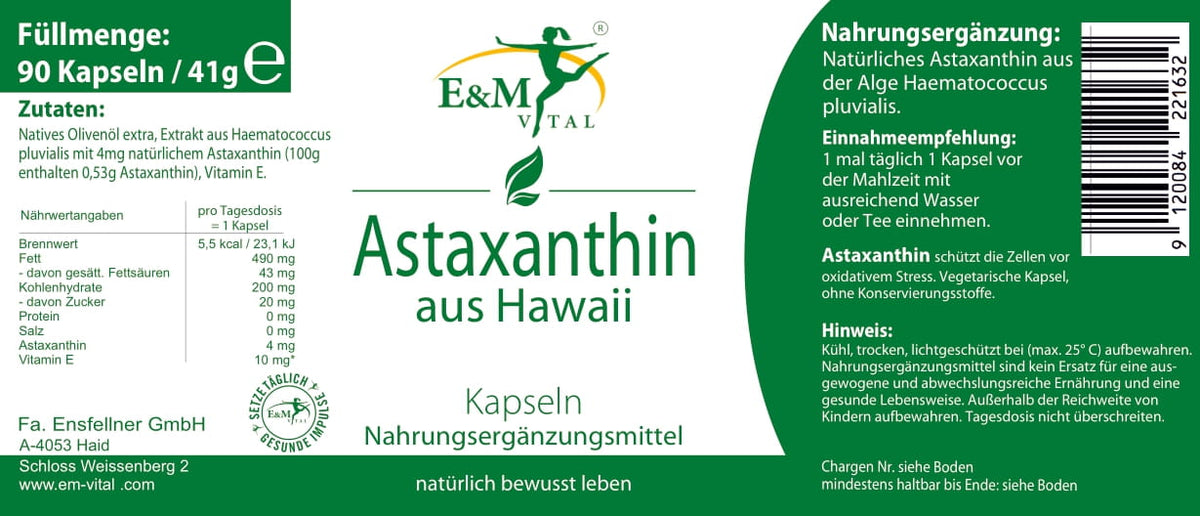 Astaxanthin 4mg Softgel Capsules – E&M Vital