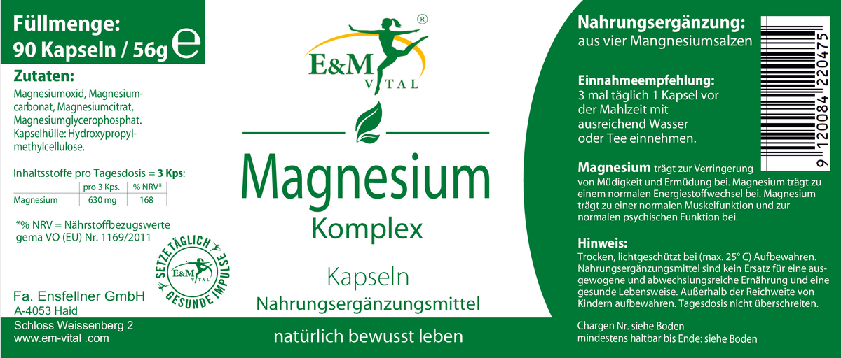 Magnesium Complex Capsules | E&M Vital – E&M Vital